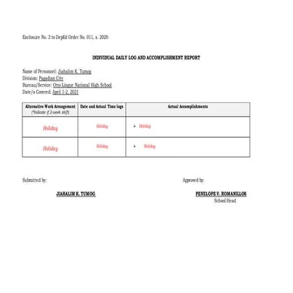 Individual daily-log-and-accomplishment-report-1 | DOCX