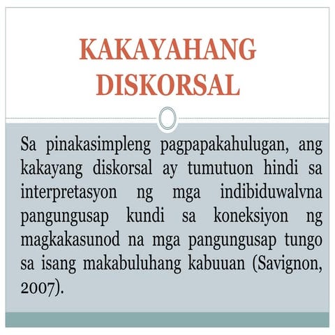 Kakayahang diskorsal | PPTX