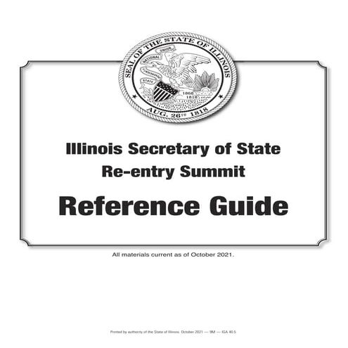 Illinois Department Of Corrections reentry guide | PDF