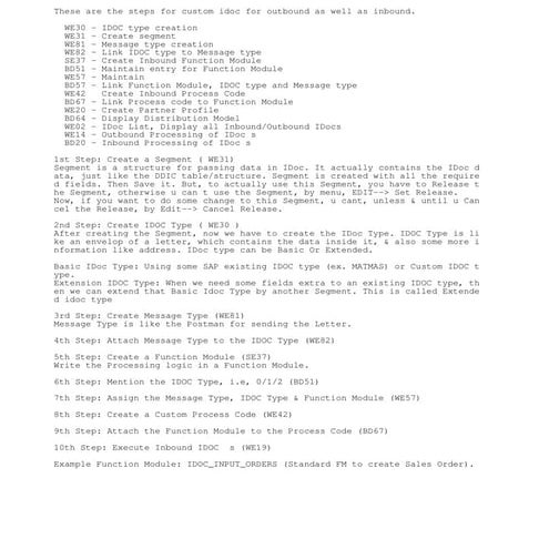 Edit idoc , reprocess and test idoc | DOCX