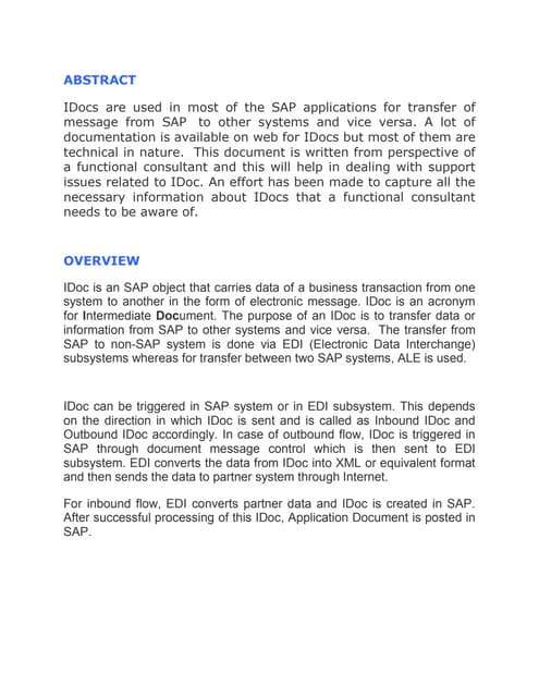 Edit idoc , reprocess and test idoc | DOCX | Databases | Computer ...