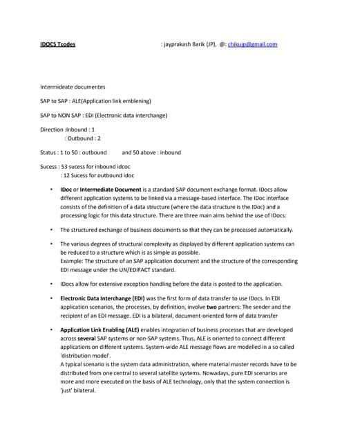 Edit idoc , reprocess and test idoc | DOCX | Databases | Computer ...