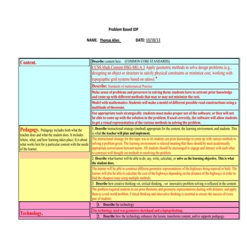 Idp lesson allen | DOCX