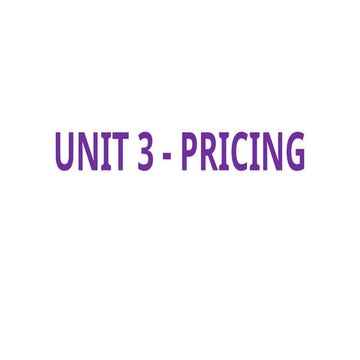 UNIT_3 - PRICING from POM Semester 4 UNOM | PPTX