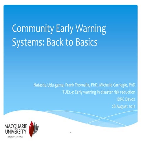 Community early warning systems: back to basics | PPTX