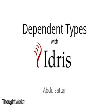 Dependent Types With Idris Ppt 