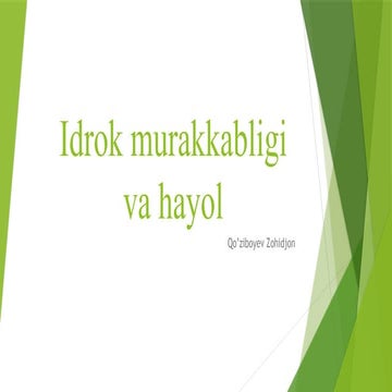 idrok murakkabligi va xayol haqida slaydlar | PPTX