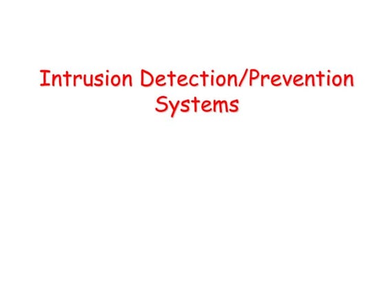 Intrusion detection system ppt | PPT
