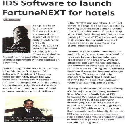 IDS NEXT to Launch Fortune NEXT for Hotels | PDF