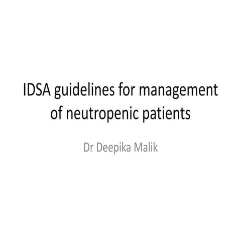 Idsa guidelines | PPTX