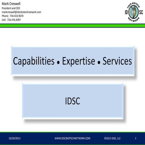 IDSC Expertise Capabilities Services | PDF