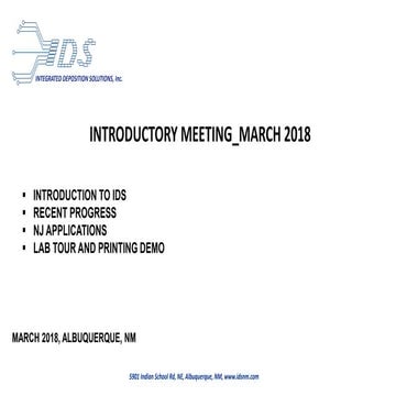 IDS company applications update march 2018 | PPT