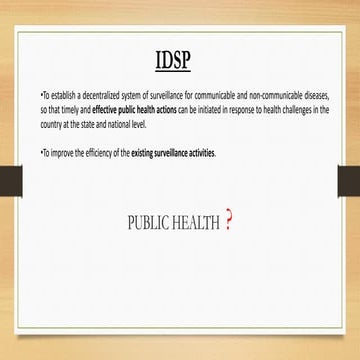 Idsp . Related to slides and the other pdf | PPT