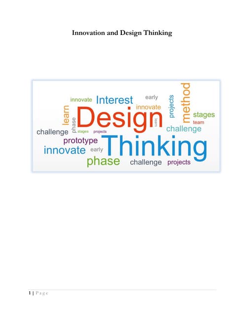 Design Thinking For Innovation Pptx