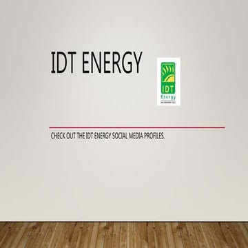IDT Energy Network. Find us on Social Media | PPTX