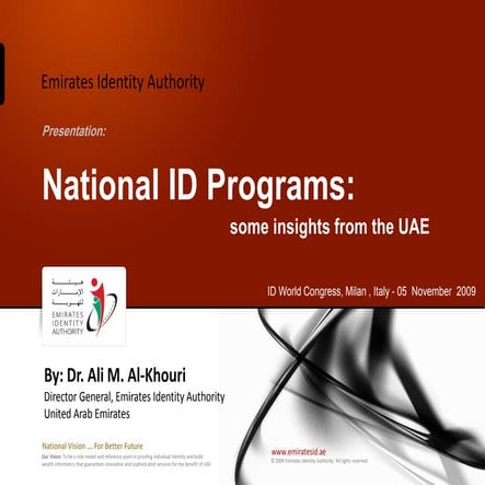 National ID Programs: Some Insights from the UAE | PDF