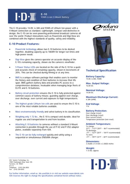 IDX DUO-150 Datasheet | PDF