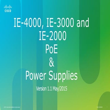 Switches Cisco IE2000 y Switches Cisco IE3000 | PPTX