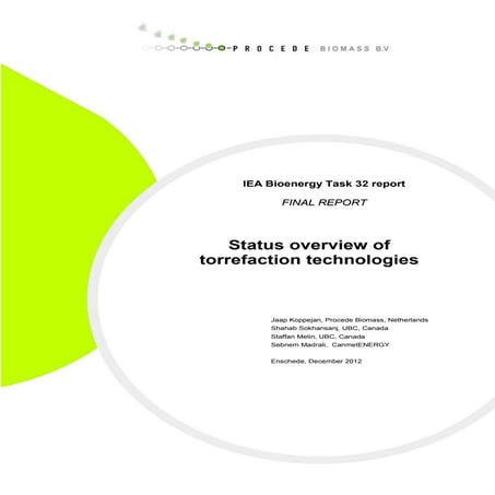 Iea bioenergy t32_torrefaction_review (overview of technologies) | PDF