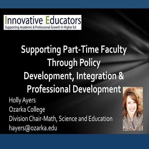 Supporting Part-Time Faculty Through Policy Development | PPTX