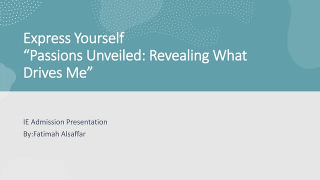 Ie Application For Global Mba Program Express Yourself Ppt