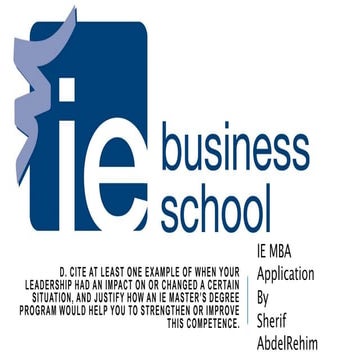 IE Application MBA | PPT