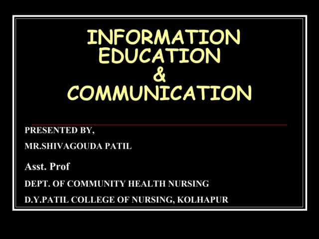 Information education and communication (IEC) | PPTX