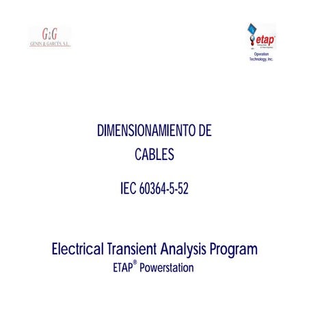 ETAP - Iec 60364 cable sizing (dimensionamiento de cables) | PDF