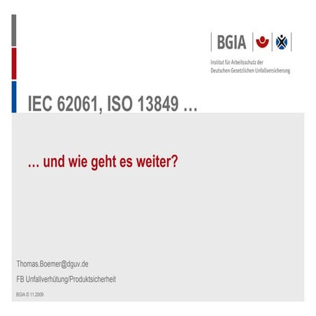 Comparison of IEC 62061 und ISO 13849 standards | PDF