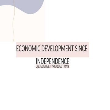 INDIAN ECONOMIC DEVELOPMENT - 1 UNIT - 1 | PPT