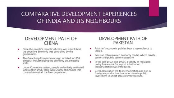 Comparative development experiences of india and its neighbours | PPT