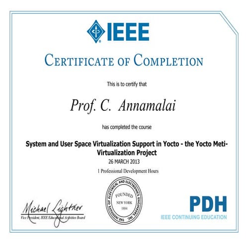 IEEE Certificate | PDF