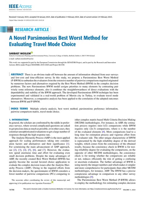 Application Of Improved Best Worst Method (BWM) In Real-World Problems | PDF