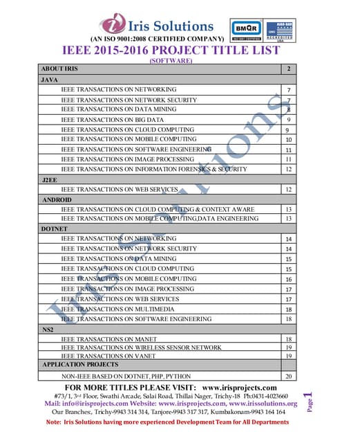 2015 2016 Ieee Projects For Me M Tech Be Btech Mca M Sc Computerscience Engineering It Software