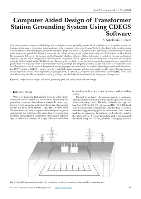 Design of Earthing System for 230 kV High Voltage Substation by ETAP 12 ...