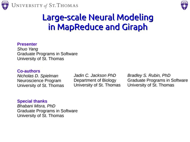 Ieee Eit Talk Large Scale Neural Modeling In Map Reduce Giraph Pdf