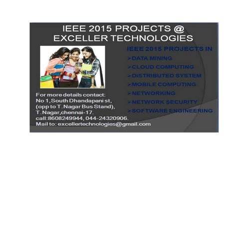 IEEE 2014 ME/M.TECH CSE projects in chennai | PDF