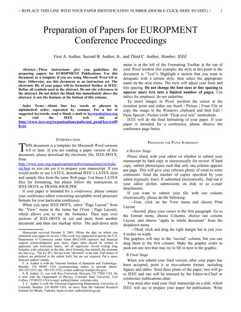 Ieee format template1 | DOCX | Desktop Publishing | Computer Software ...