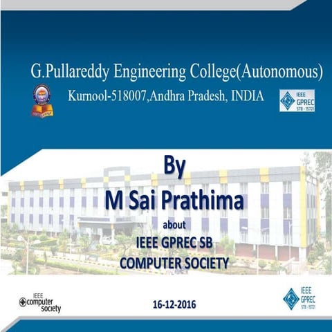 IEEE CS GPREC Chapter | PPTX