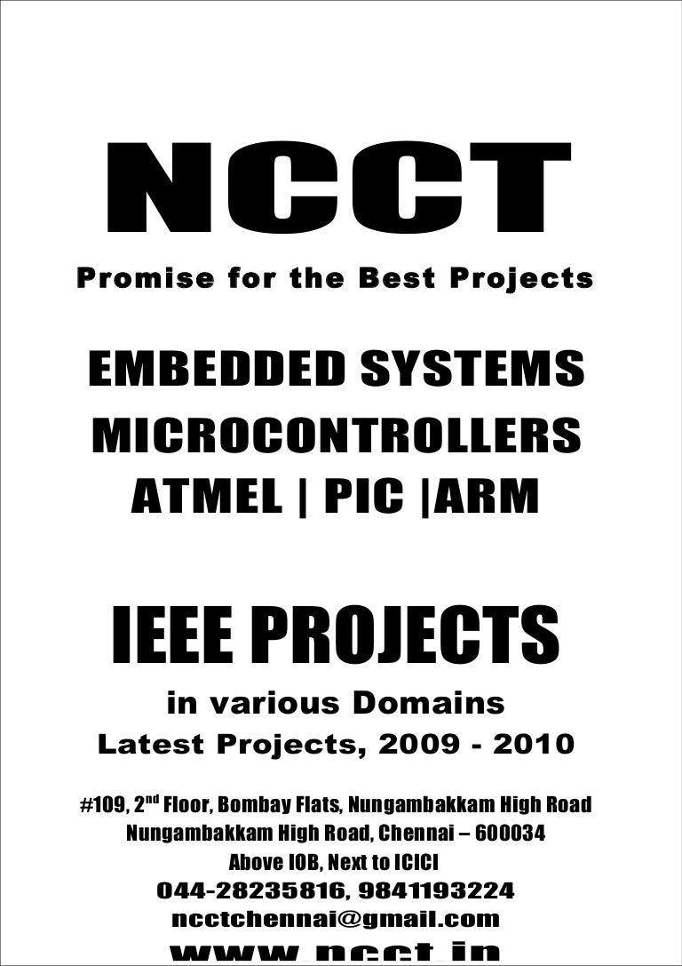 Ieee Embedded Ieee Project Titles 2009 2010 Ncct Final Year Projec