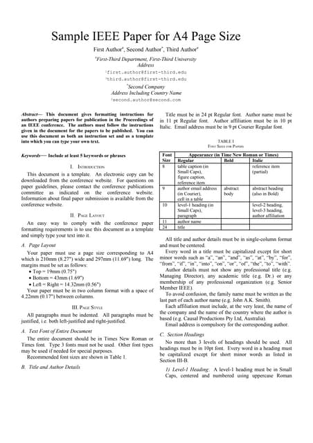 Sample IEEE Paper Format | DOC