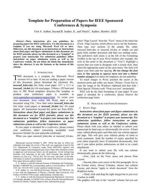 Ieee rules for paper presentation | DOC