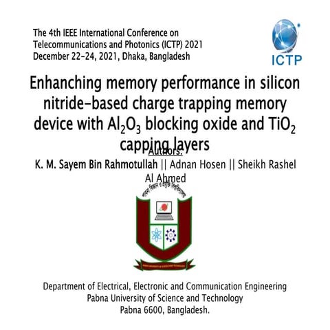 Enhanching memory performance in silicon nitride-based charge trapping memory device with Al2O3 ...