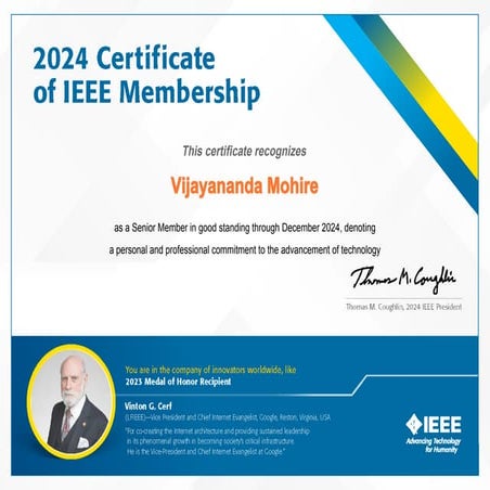IEEE Member Certificate-2024 | PDF