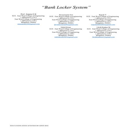 Bank locker system using iot and gsm gps finger print system | DOC
