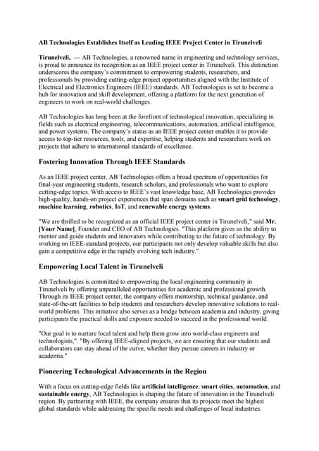 IEEE Project Center in Chennai IEEE Project Center in Chennai | PDF