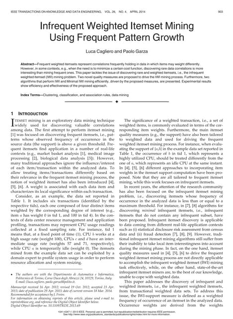 Ieeepro techno solutions 2014 ieee dotnet project - infrequent weighted ... Ieeepro techno solutions 2014 ieee dotnet project - infrequent weighted ...