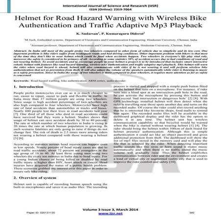 Ieeepro techno solutions ieee 2014 embedded project helmet for road ...