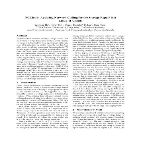 Erasure codes fast 2012 | PDF