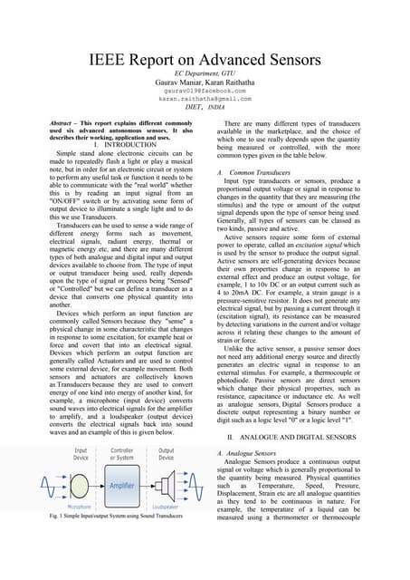 Sensors and actuators | PPT